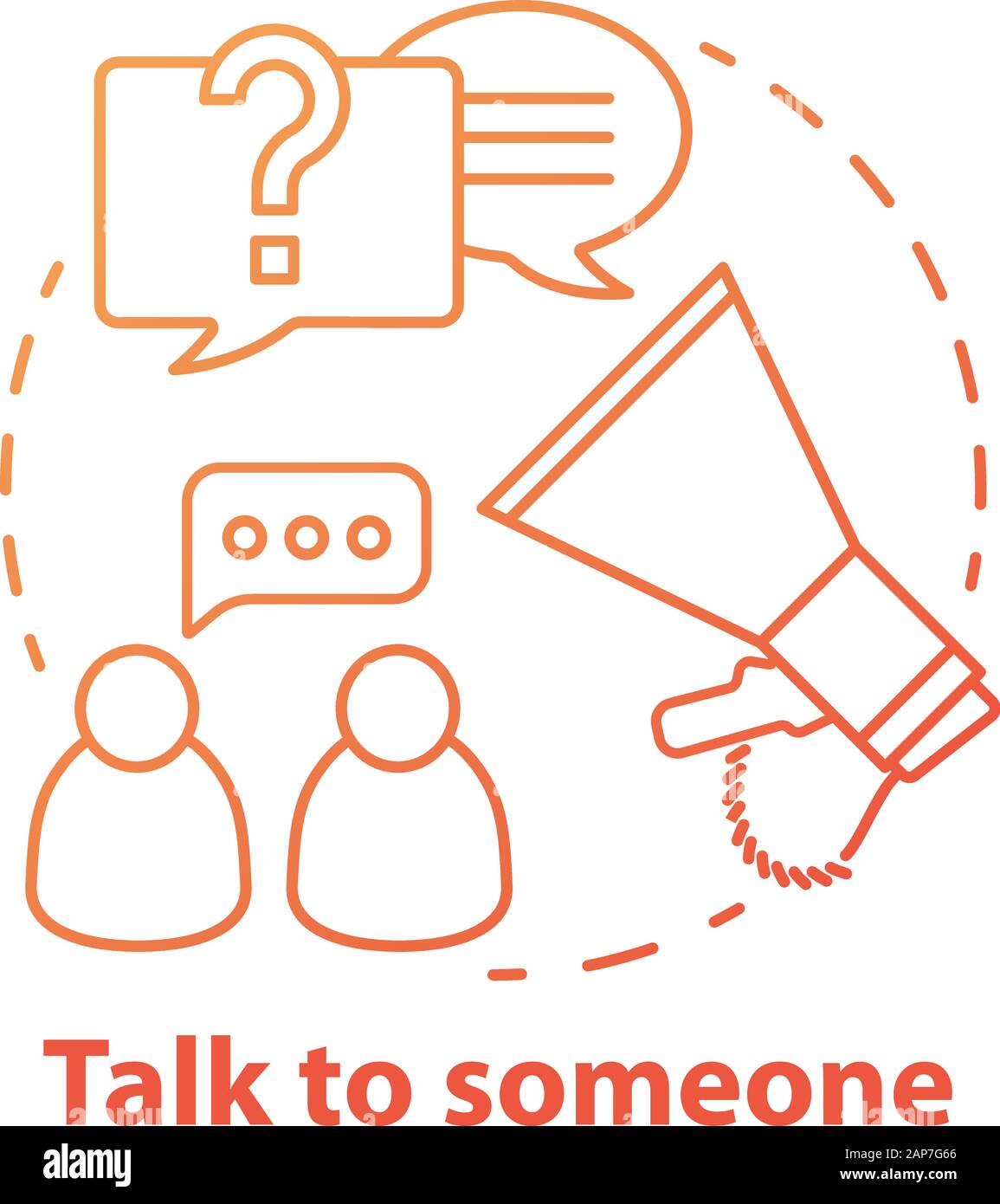 Talk to someone concept icon. Problem discussion broadcast. Friends ...