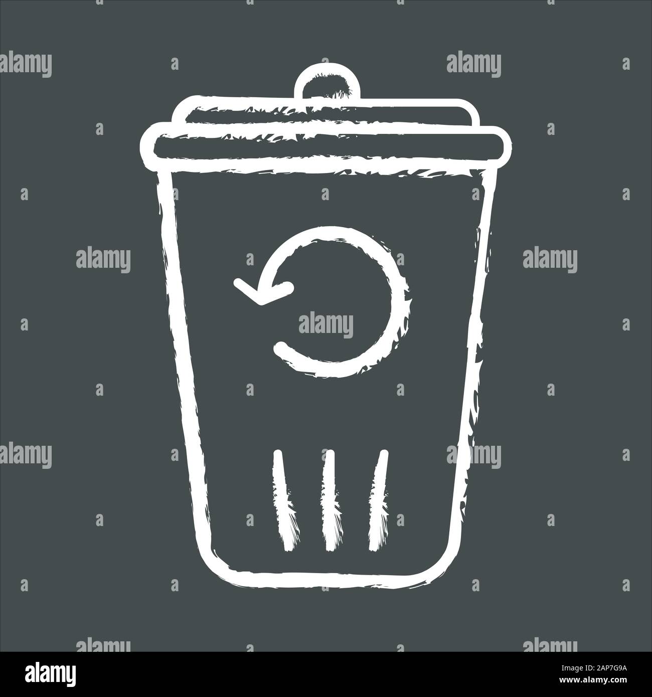 Recycling service chalk icon. Converting waste materials. Garbage reuse ...