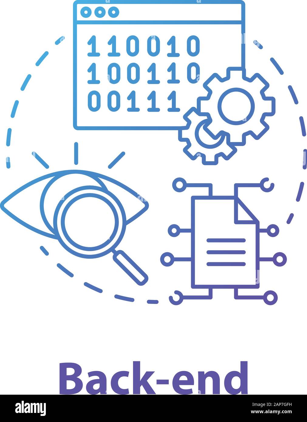 Back-end concept icon. Software development kit idea thin line illustration. Service ...
