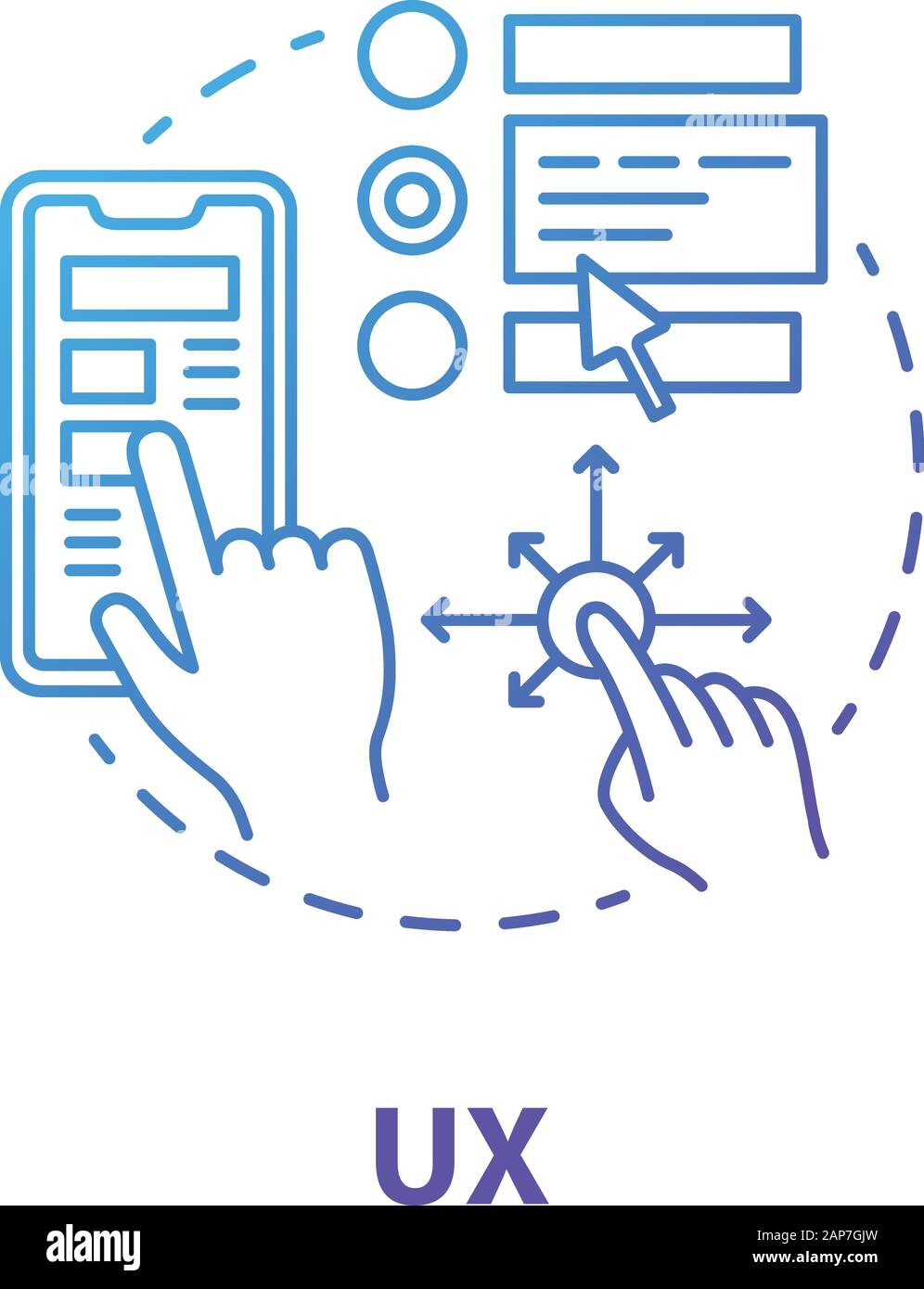 UX concept icon. Software development tools idea thin line illustration ...