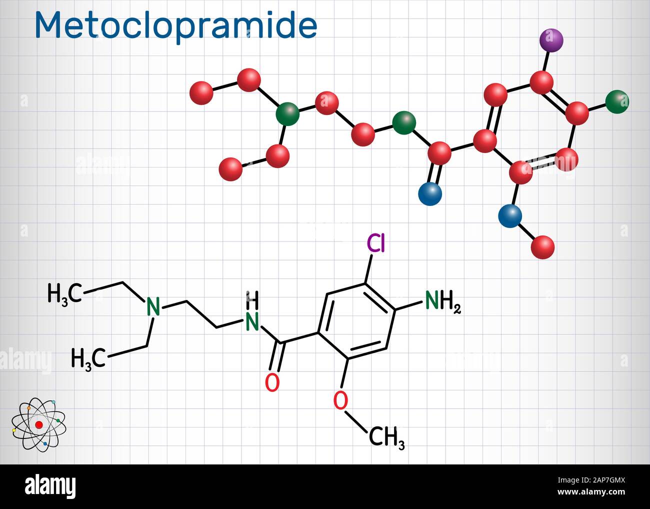 Metoclopramide, dopamine antagonist molecule. It is used to treat ...
