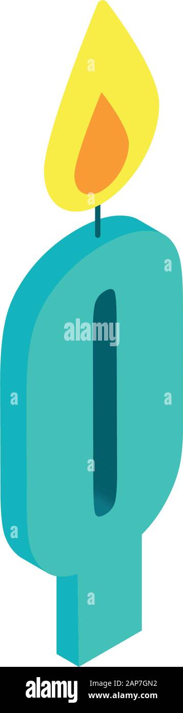 birthday celebration candle number zero Stock Vector Image & Art - Alamy