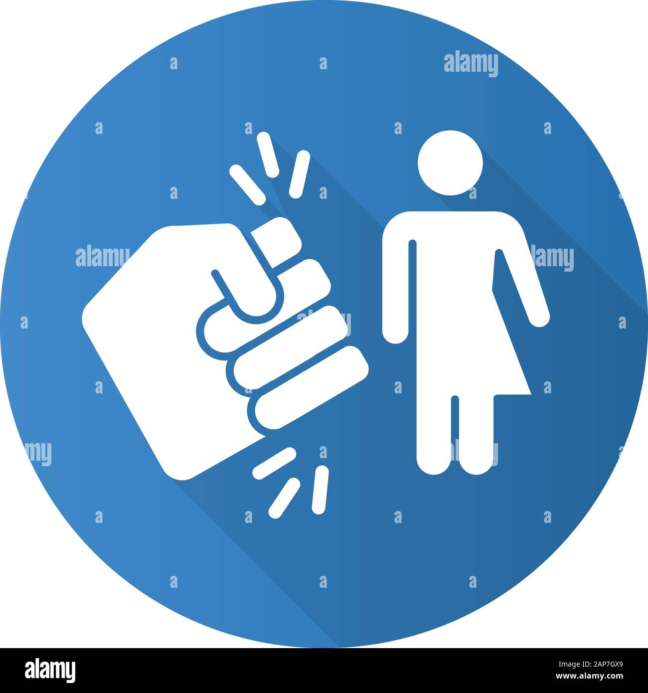 Violance Against Transwoman Blue Flat Design Long Shadow Glyph Icon