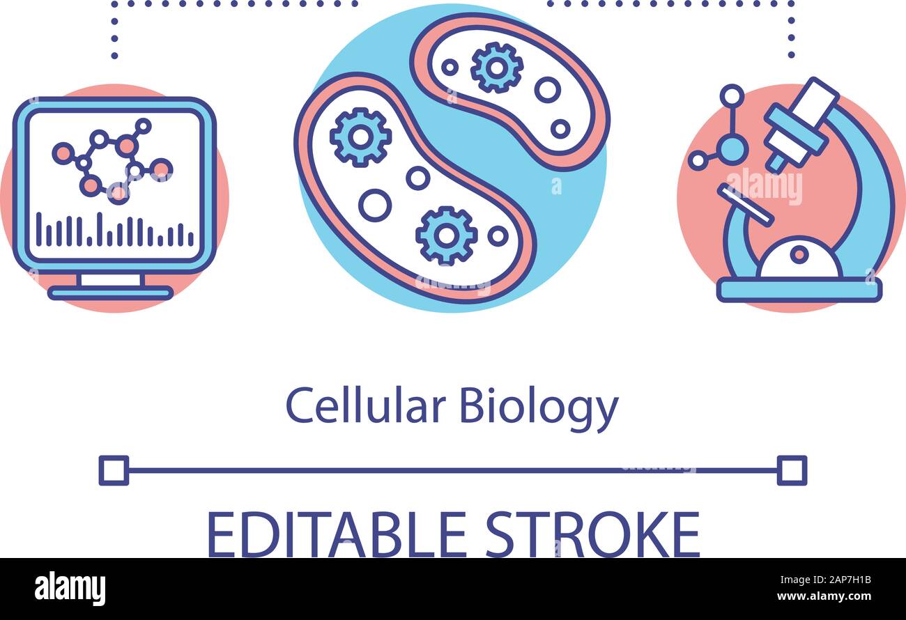 Cellular biology concept icon. Cytology. Studies of protozoa. Mutations ...