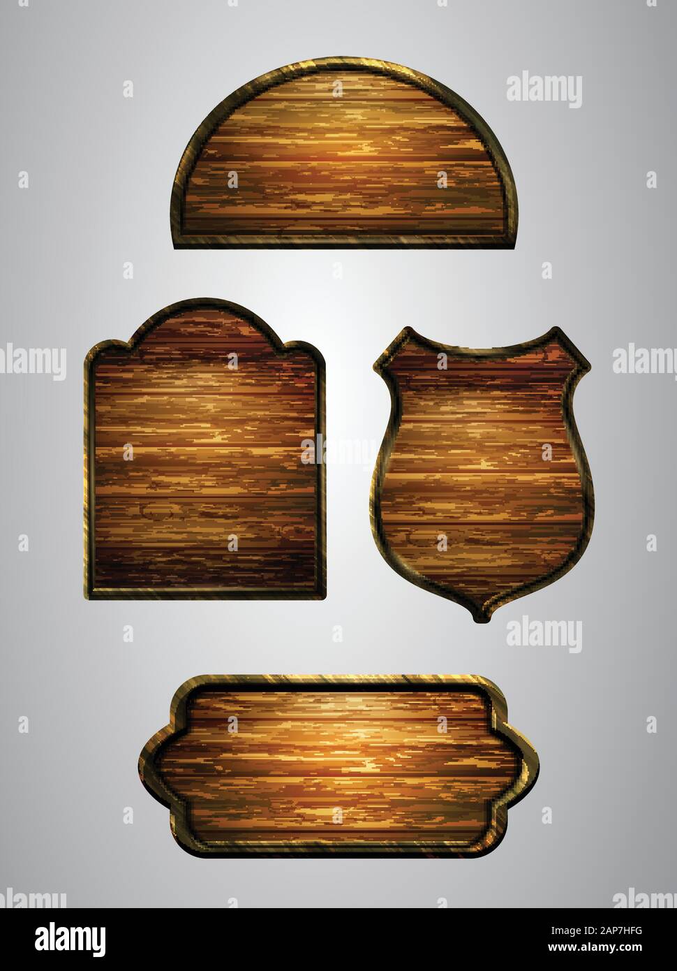 Vector realistic illustration of wooden signboard Stock Vector Image ...