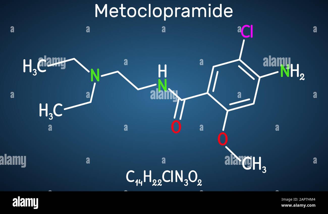 Metoclopramide, dopamine antagonist molecule. It is used to treat ...