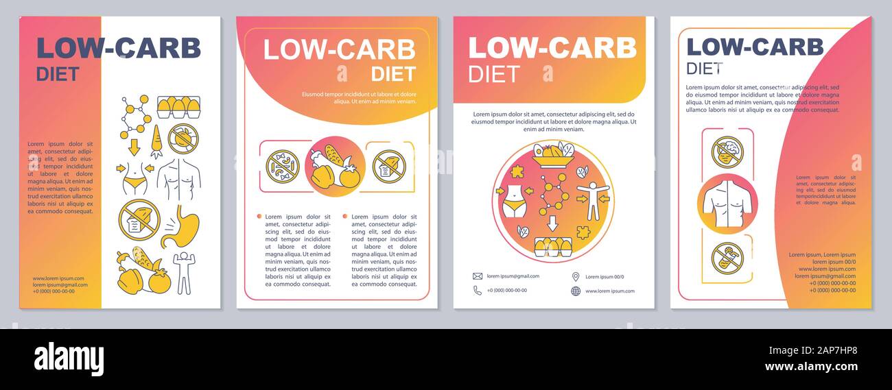 Low carb diet gradient brochure template. Keto food. Flyer, booklet ...