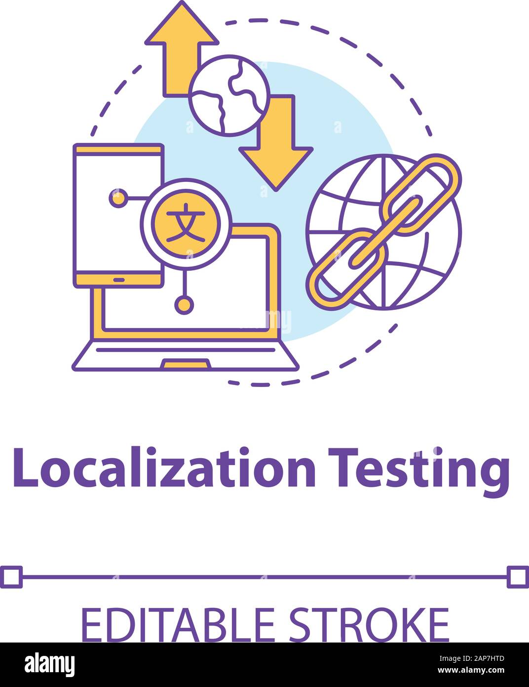 Localization Testing Concept Icon Software Development Stage Idea Thin Line Illustration