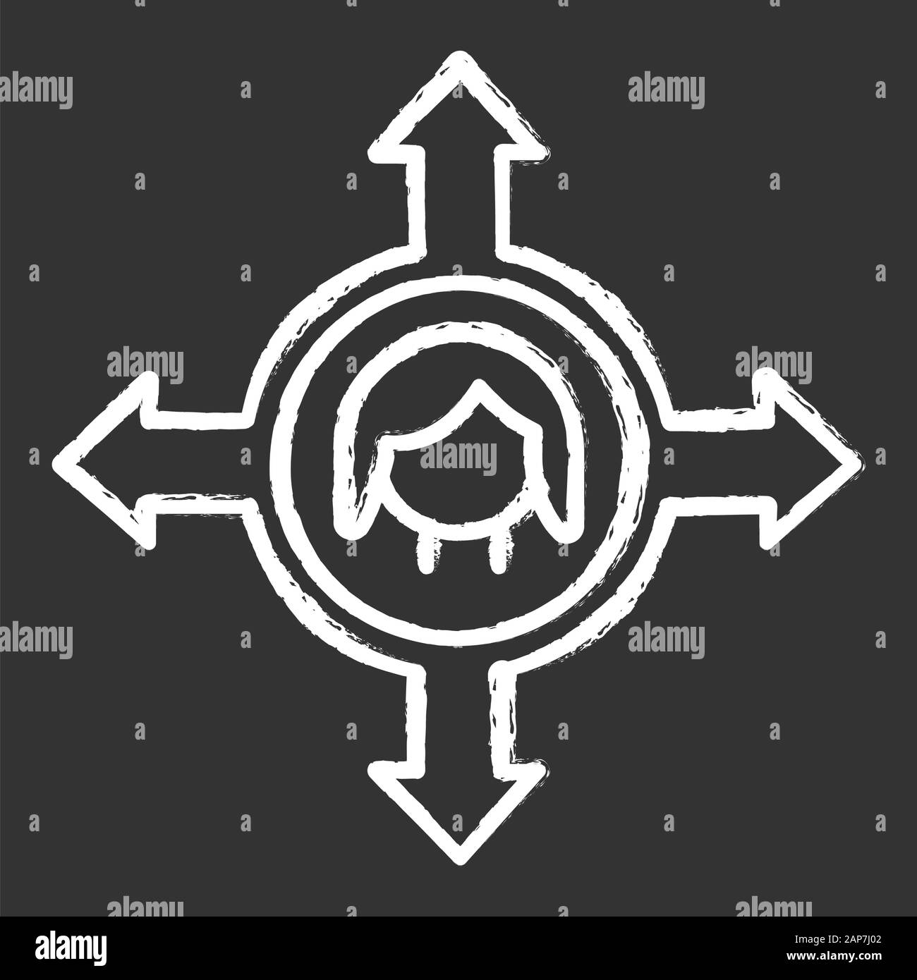 Women's freedom of movement chalk icon. Female human right. Gender ...