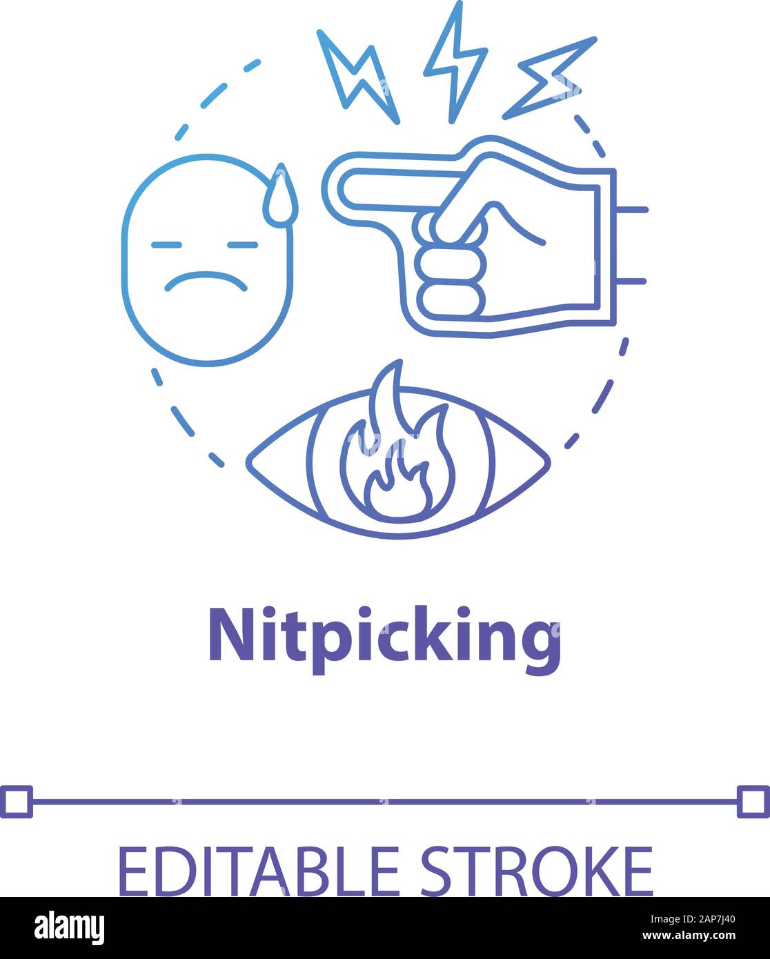 Nitpicking concept icon. Humiliation in family. Insulting partner ...