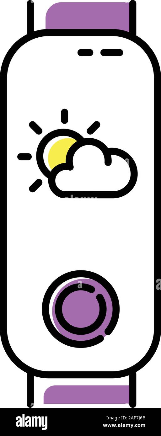 Fitness device with weather forecast function color icon. Portable ...