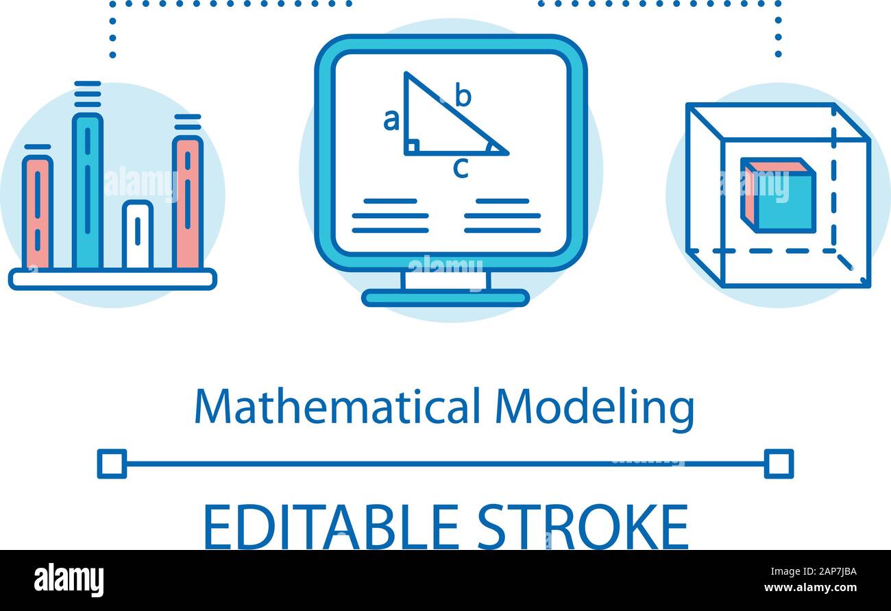 Mathematical Modeling Concept Icon Computer Data Processing