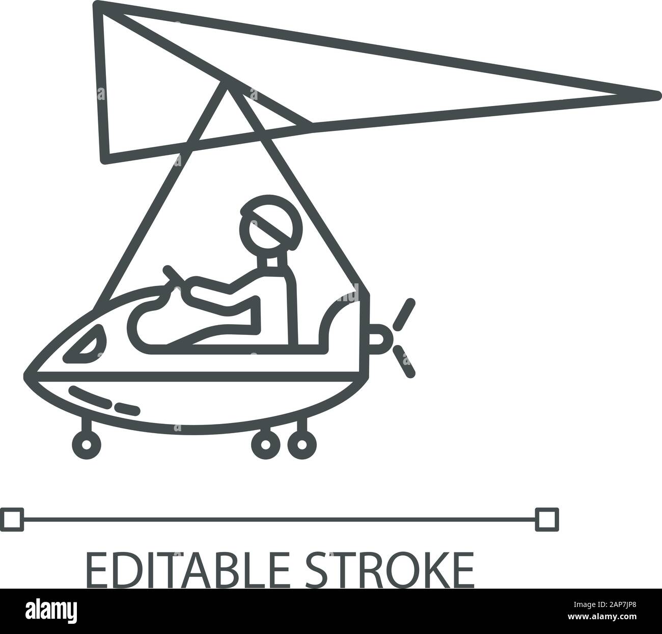 Ultralight aviation linear icon. Micro lighting. Air extreme sport ...