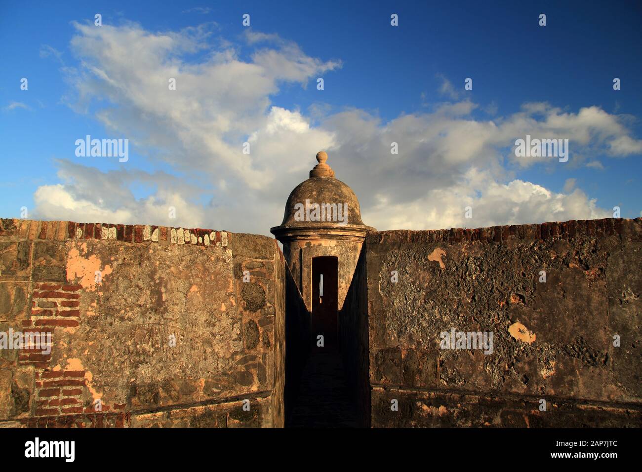 Massive walls punctuated by numerous sentry boxes, known in Spanish as ...