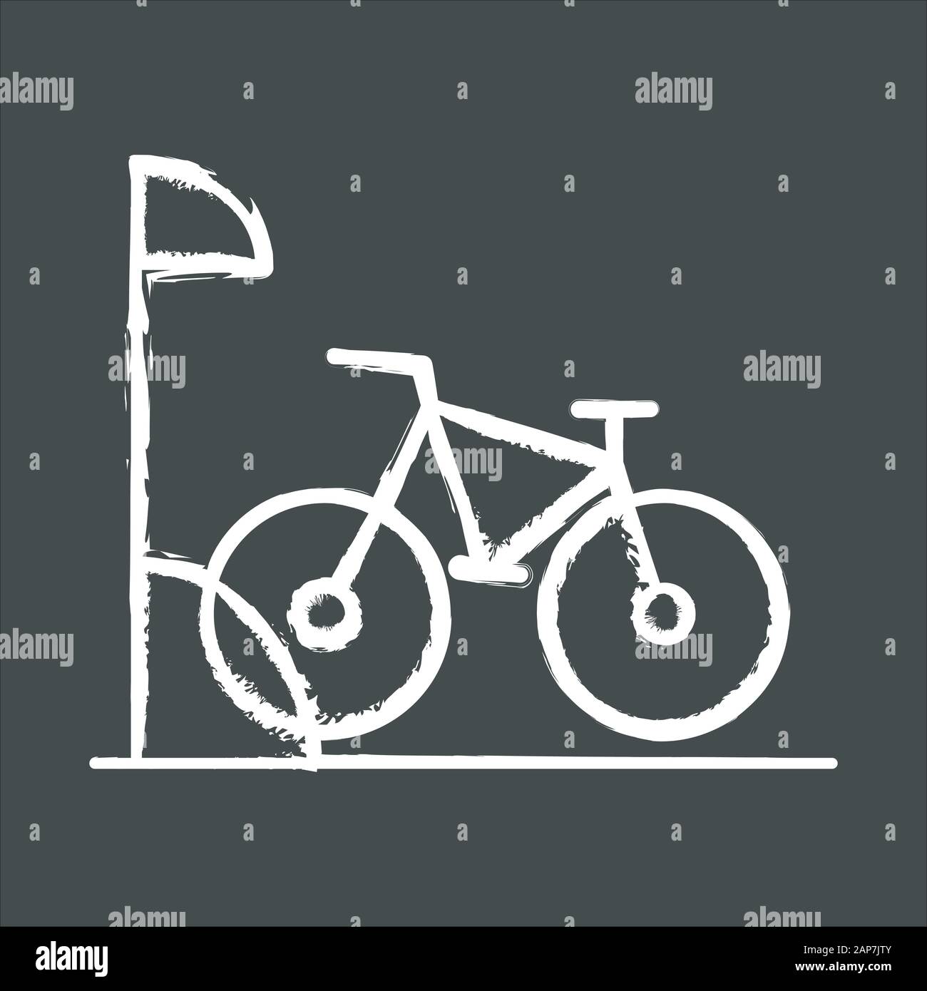 Bike parking chalk icon. Bicycle storage. Cycle rack. Sport activity ...