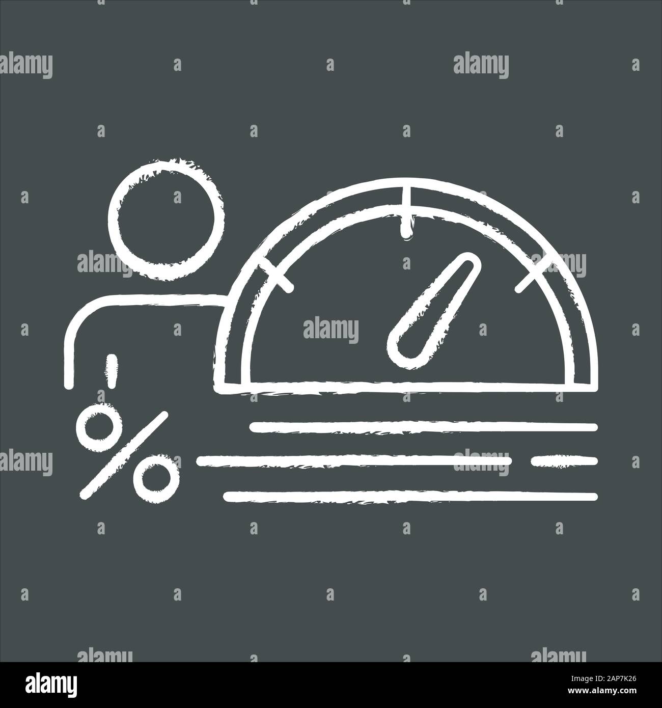 Credit score chalk icon. Increasing personal interest rate diagram ...