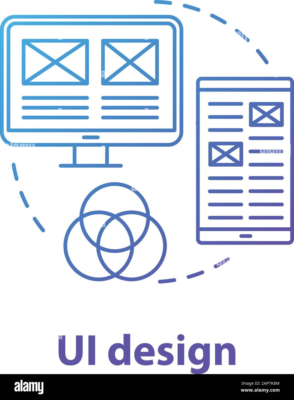 UI design concept icon. Software graphic interface development idea ...