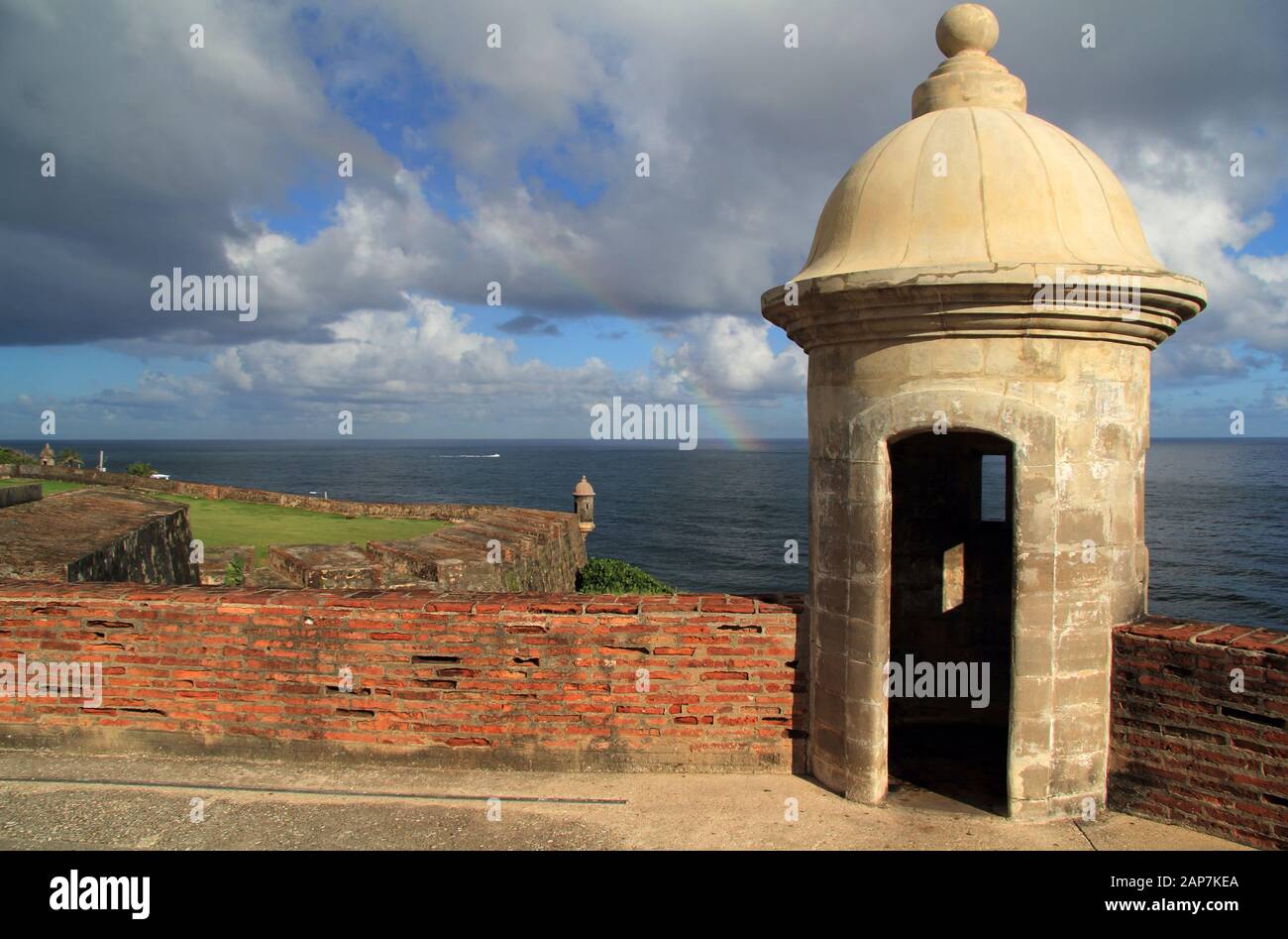 Massive walls punctuated by numerous sentry boxes, known in Spanish as ...