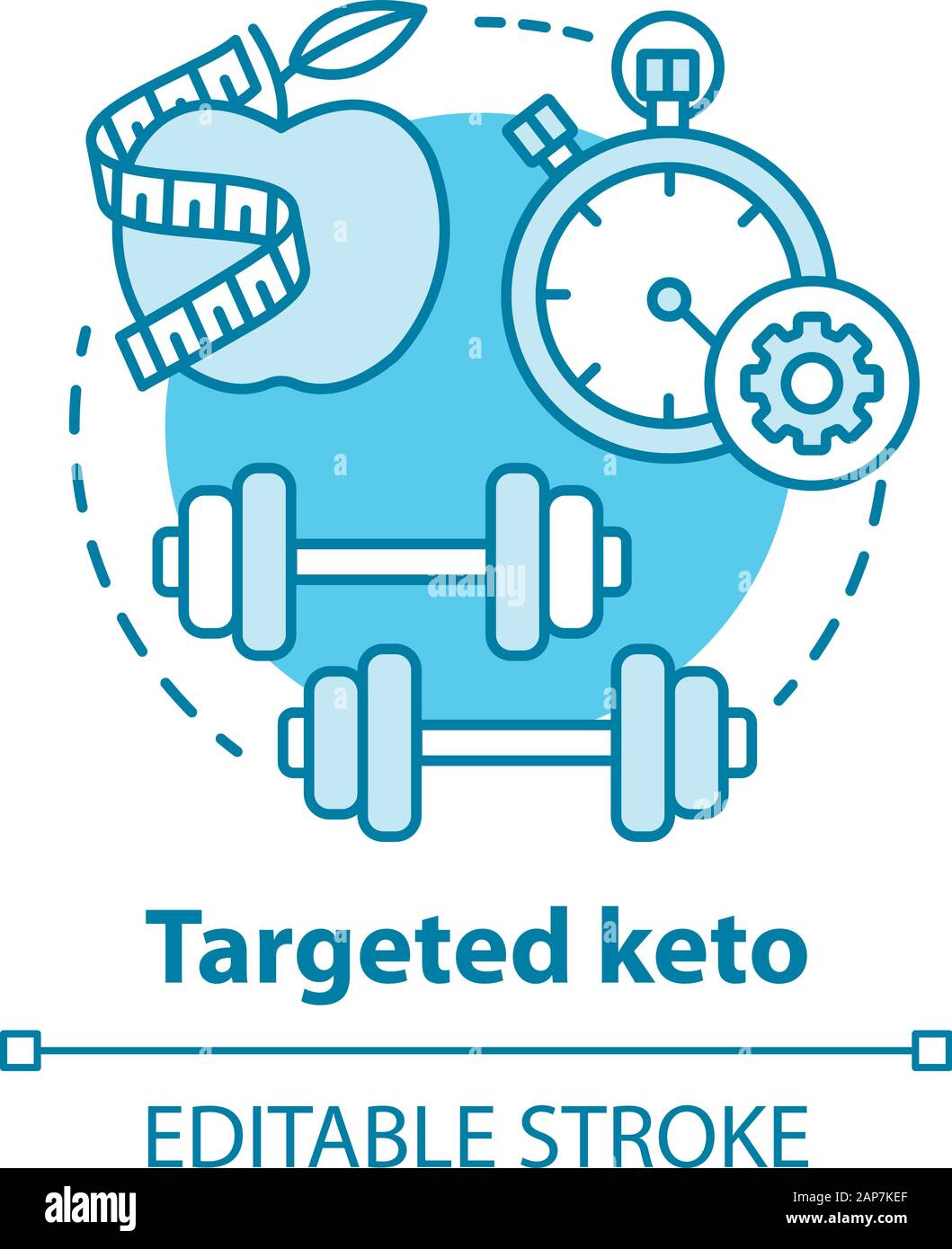 Targeted keto concept icon. Ketogenic food idea thin line illustration ...