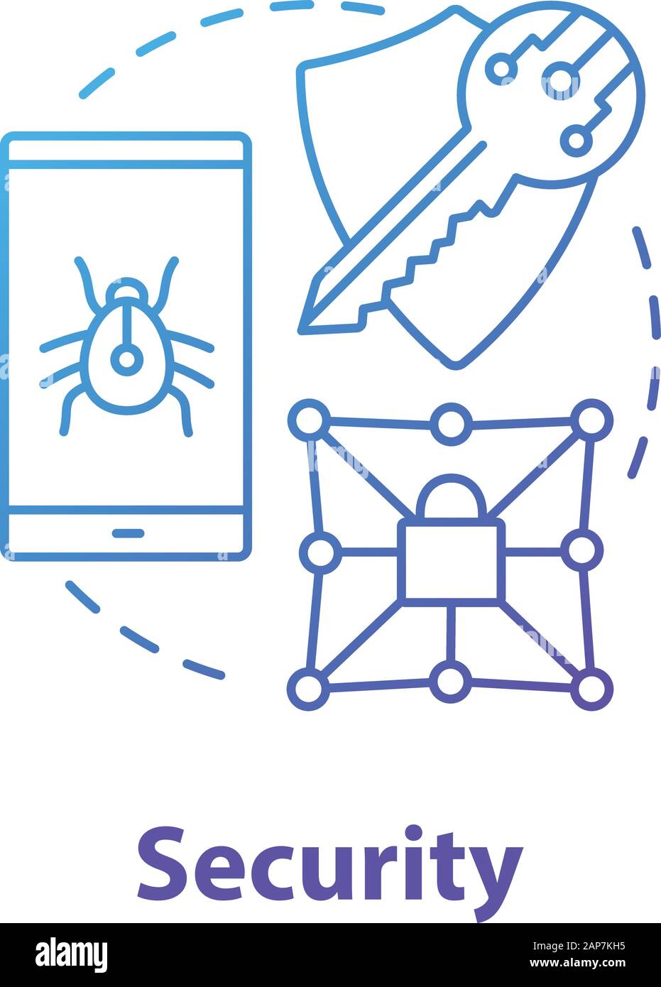 Security concept icon. Privacy protection idea thin line illustration ...