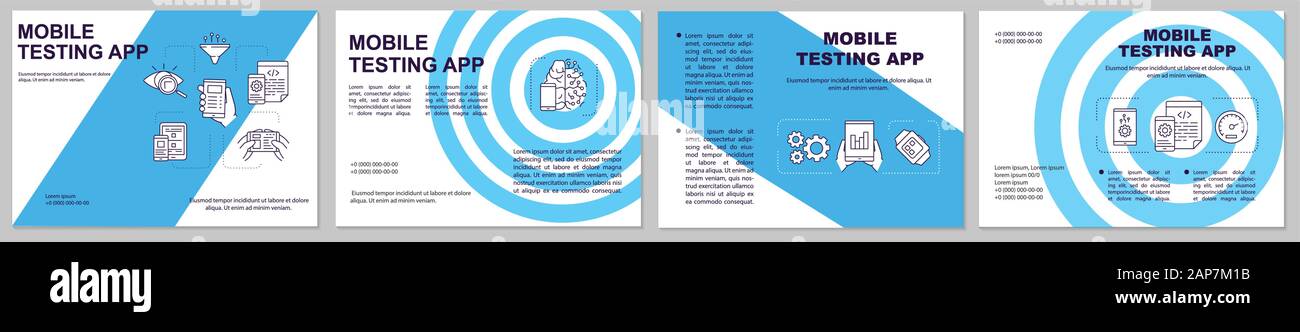 Mobile testing app horizontal brochure template. Flyer, booklet ...