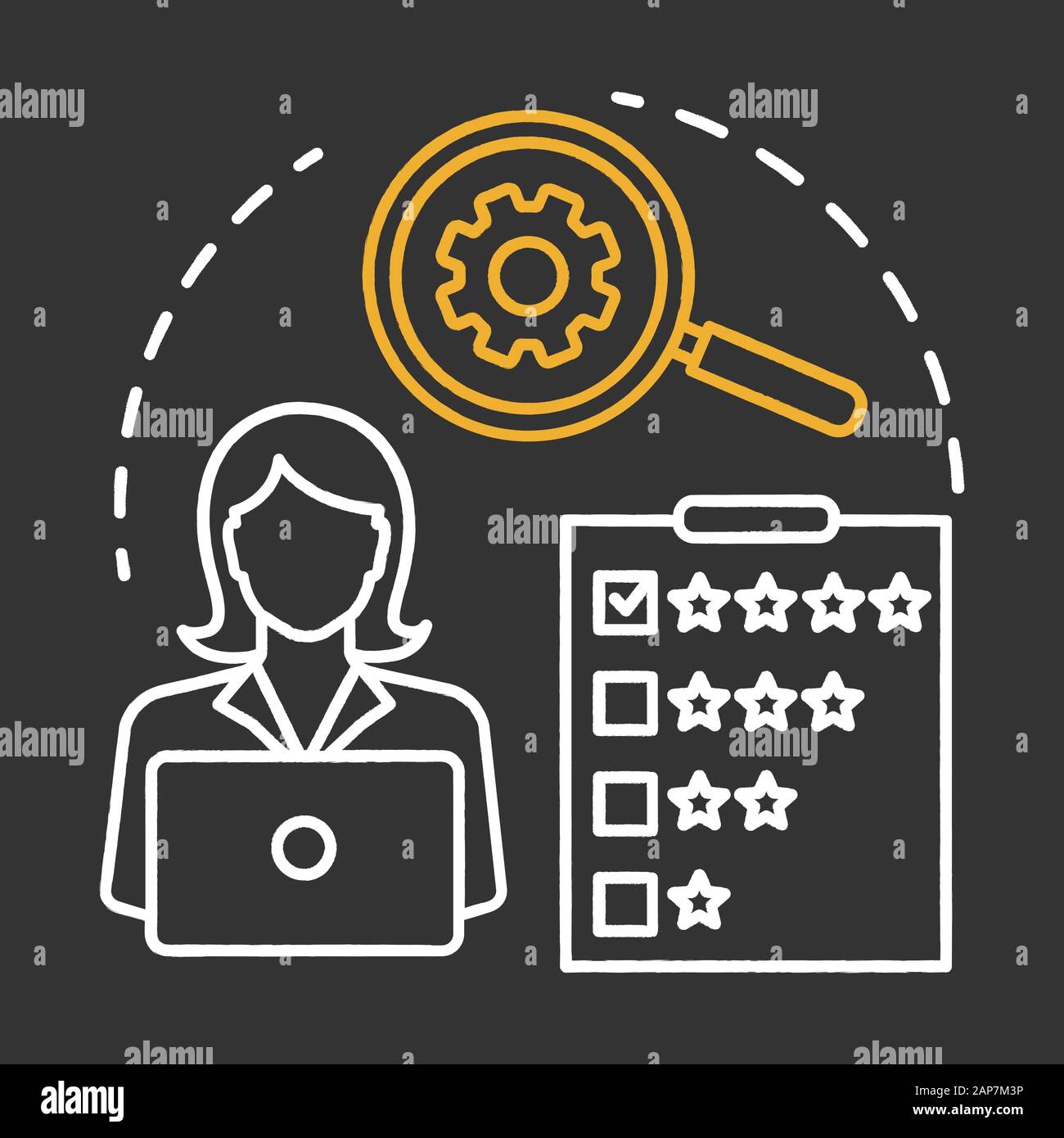 Defects and quality experts chalk concept icon. Software development ...