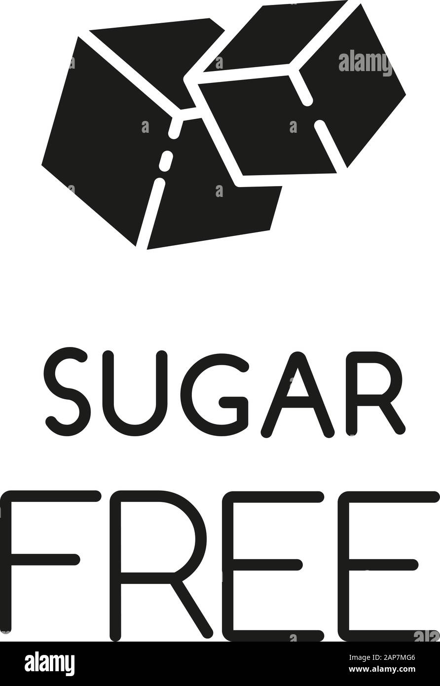 Sugar free glyph icon. Organic food without added sweetener. Product ...