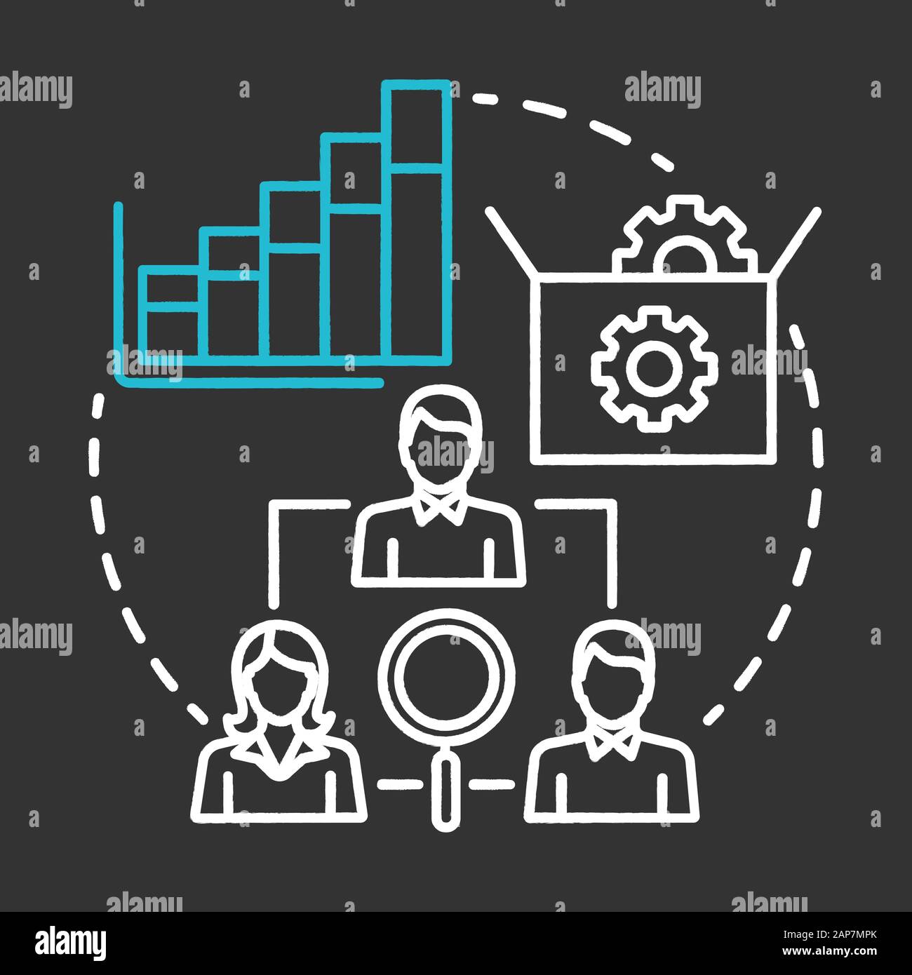 Test Managers Chalk Concept Icon Software Development Idea Thin Line Illustration App