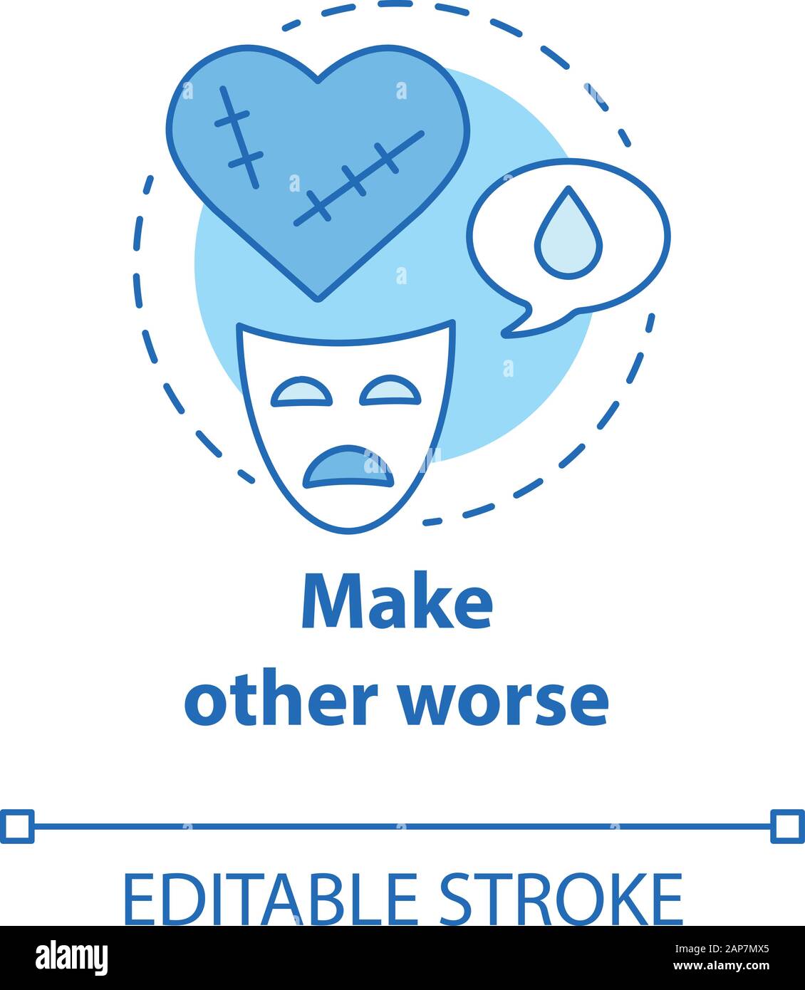 Make other worse concept icon. Blaming partner for breaking up ...