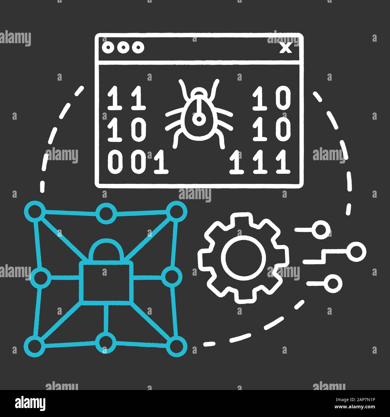 Security testing chalk concept icon. Software development stage idea ... Security testing chalk concept icon. Software development stage idea ...