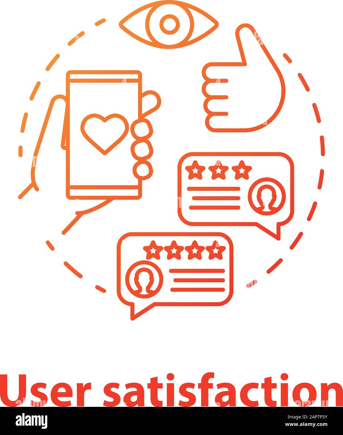 User satisfaction concept icon. App rating. Social media comments and ...