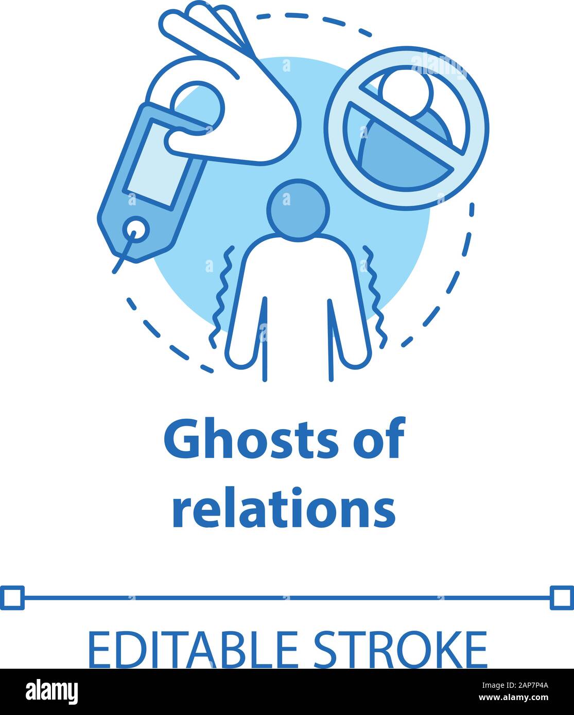 Ghost of relations concept icon. Ghosting. Breaking off relationship ...