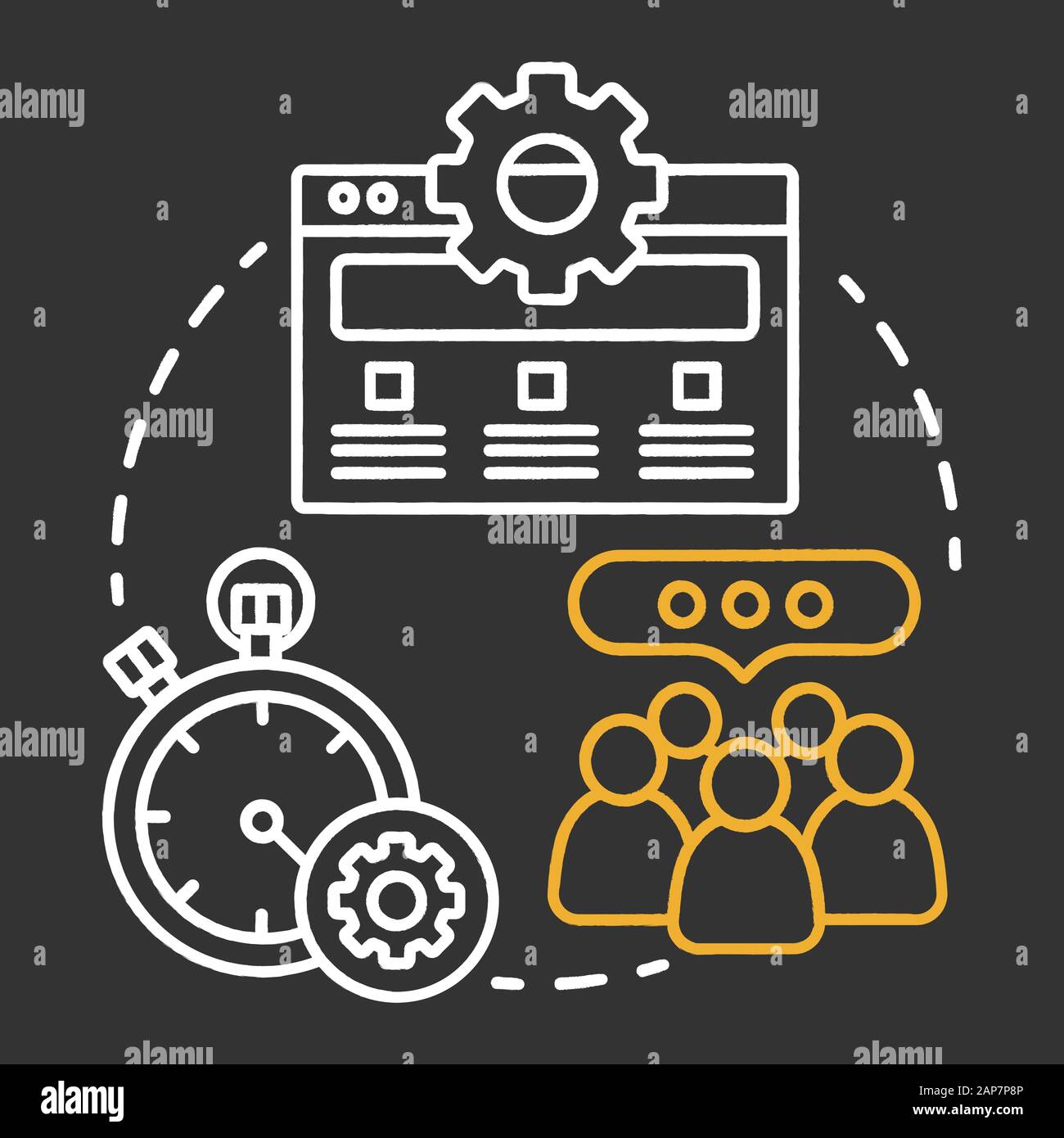 Beta Testing Chalk Concept Icon Software Development Stage Idea Thin Line Illustration