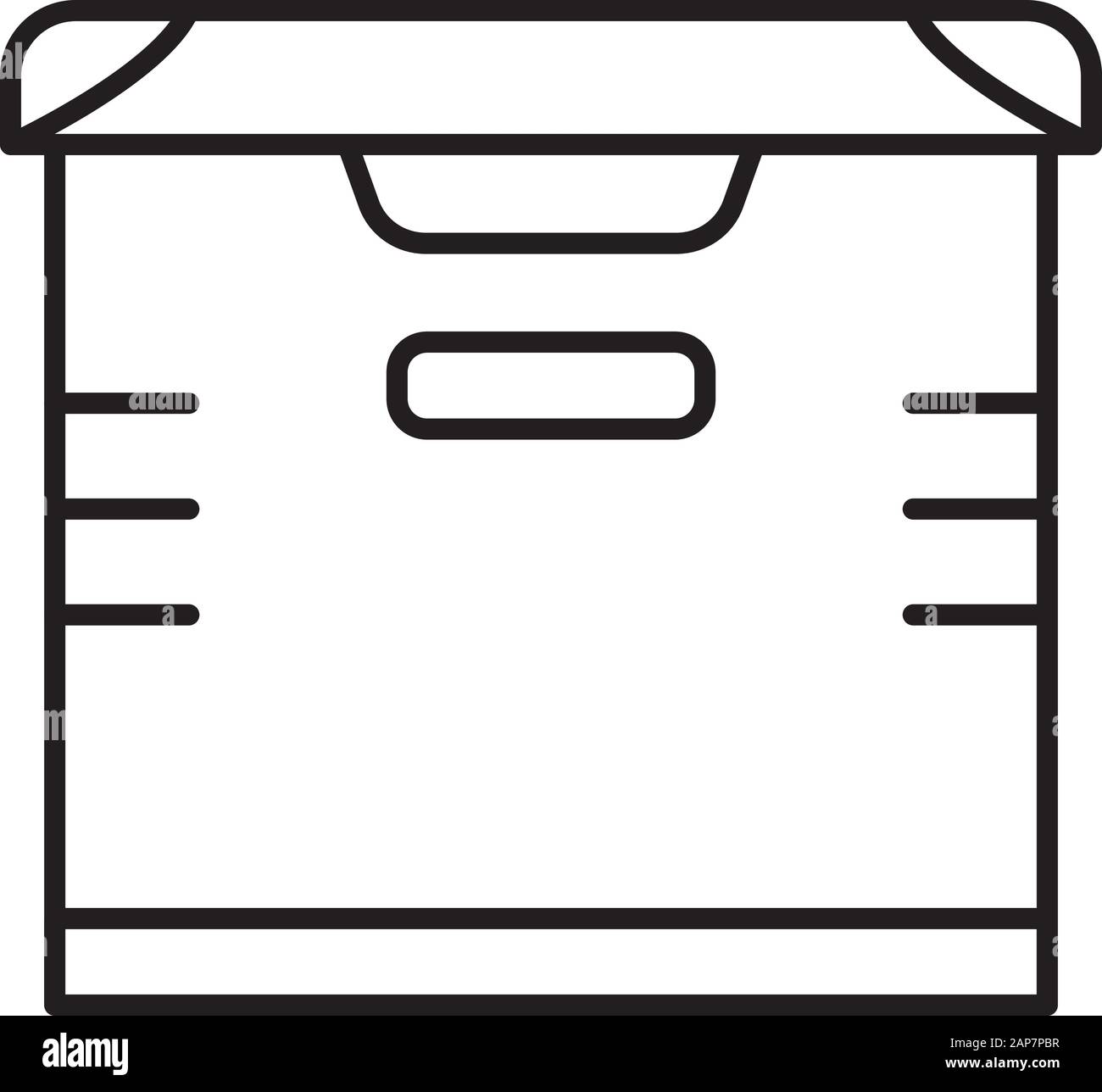 Storage linear icon. Chest. Box for storing goods. Allocated space in ...