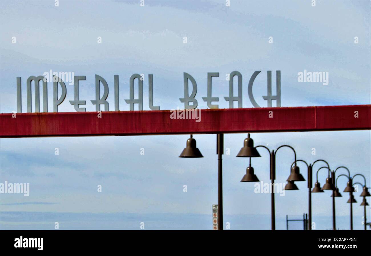 Imperial Beach, CA 1-20-2020 The Imperial Beach sign at the entrance to ...