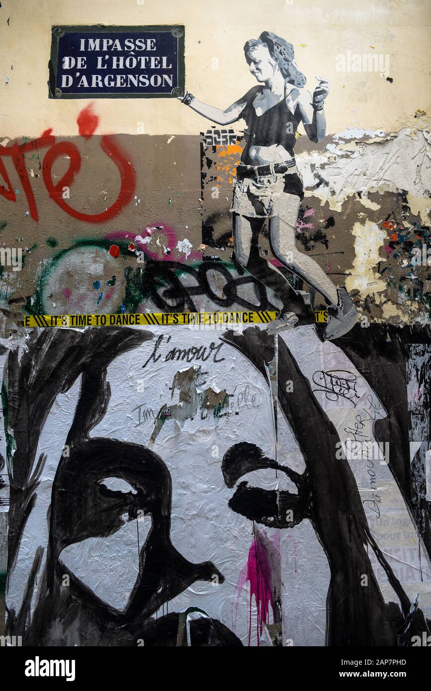 Gritty Street Art Paris, France Stock Photo - Alamy