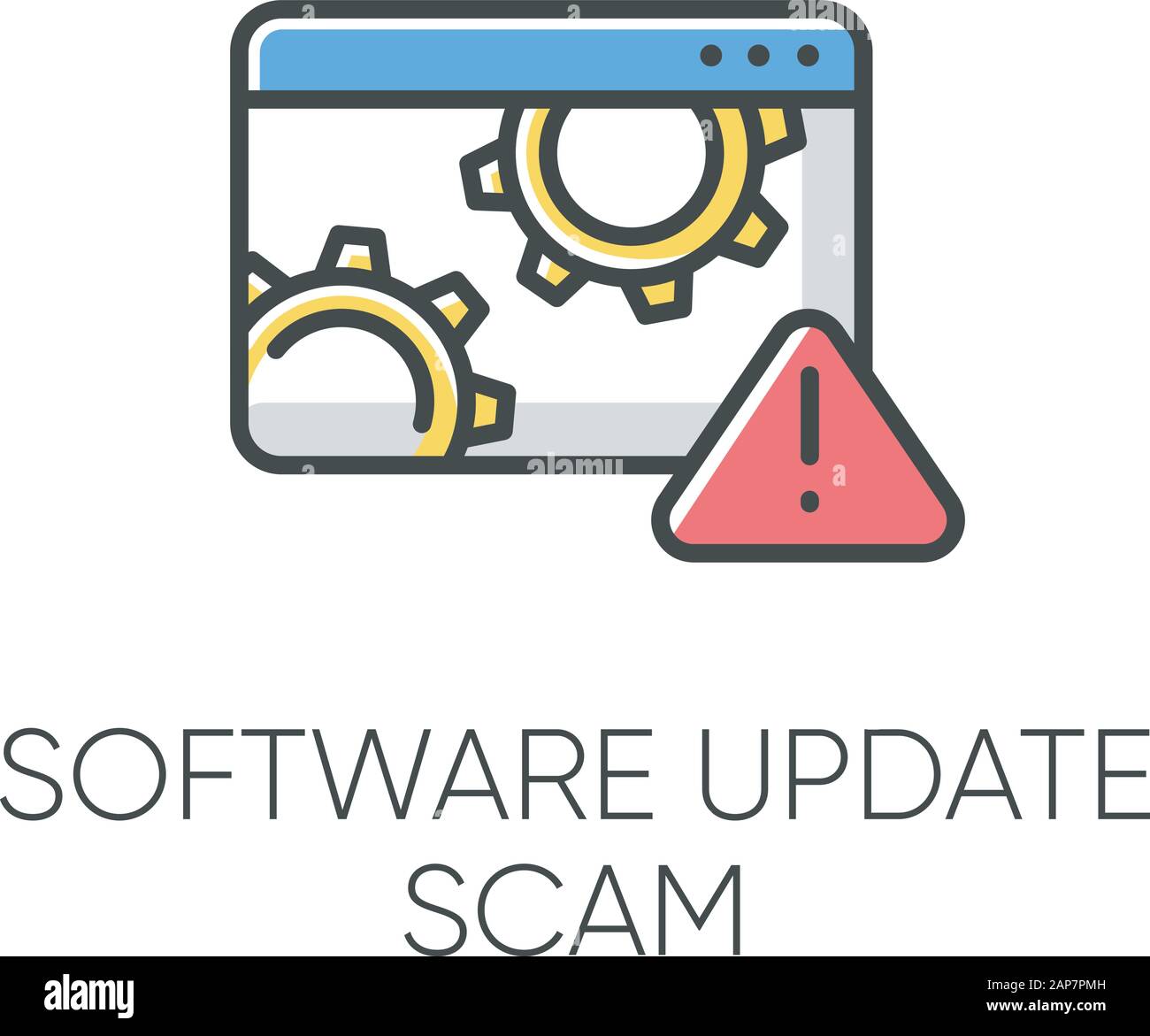 Software update scam color icon. Fake system, program upgrade. Malware ...