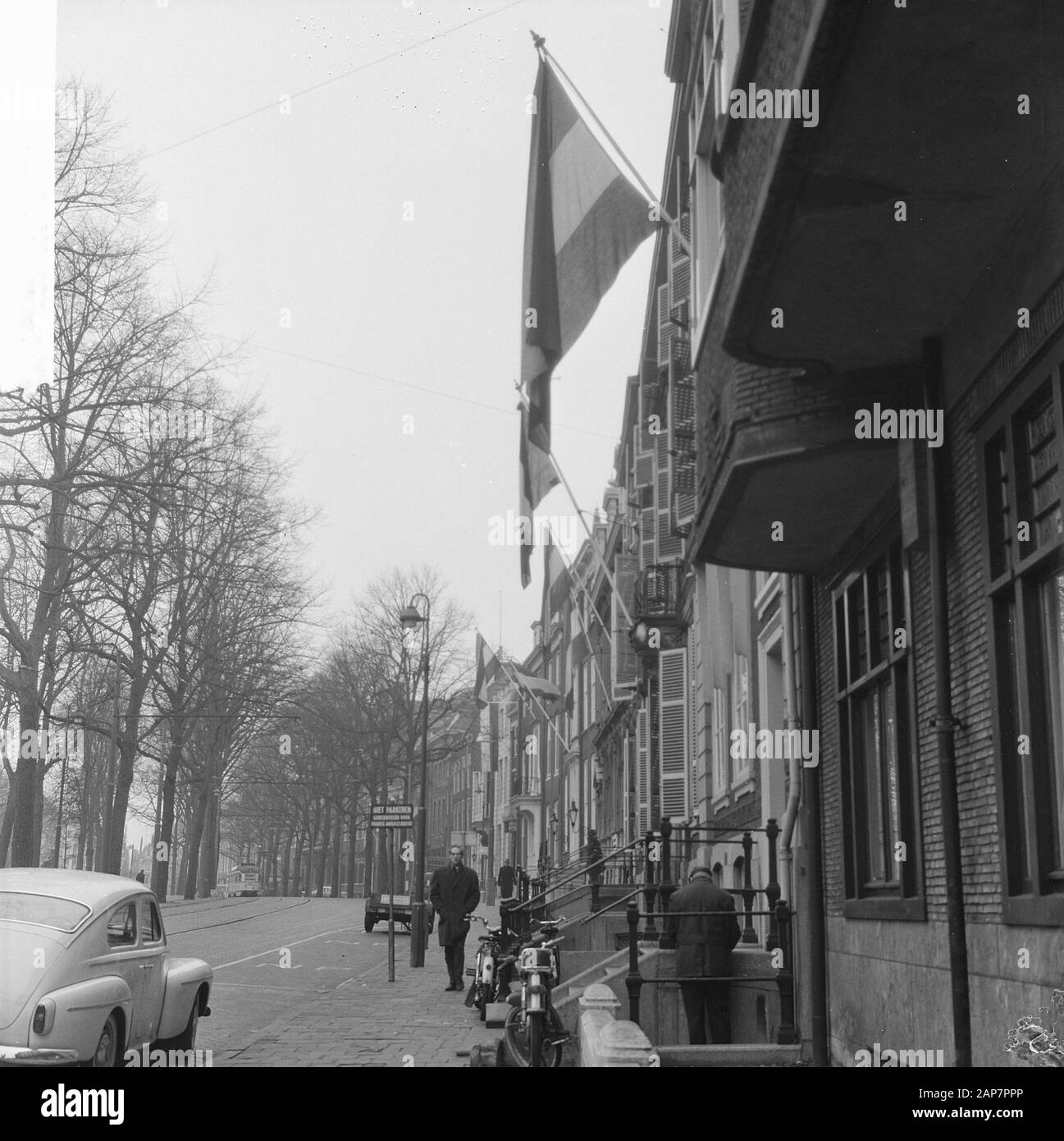 The flags out in Rotterdam of all public buildings oo Spanish and ...