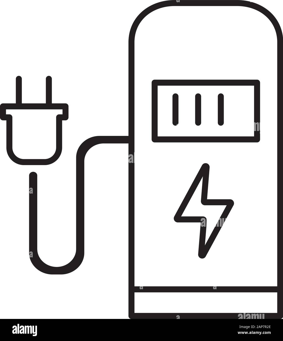 Car charging stationlinear icon. Electric fuel pump for public usage ...