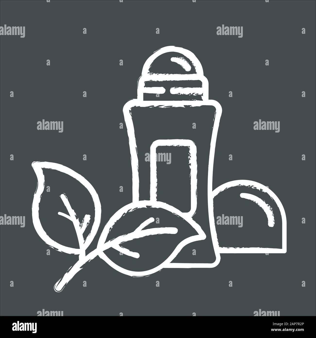 Natural roll-on deodorant chalk icon. Hypoallergenic antiperspirant ...