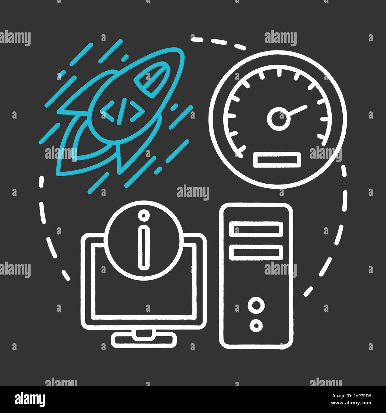Perfomance Testing Chalk Concept Icon Software Development Idea Thin Line Illustration