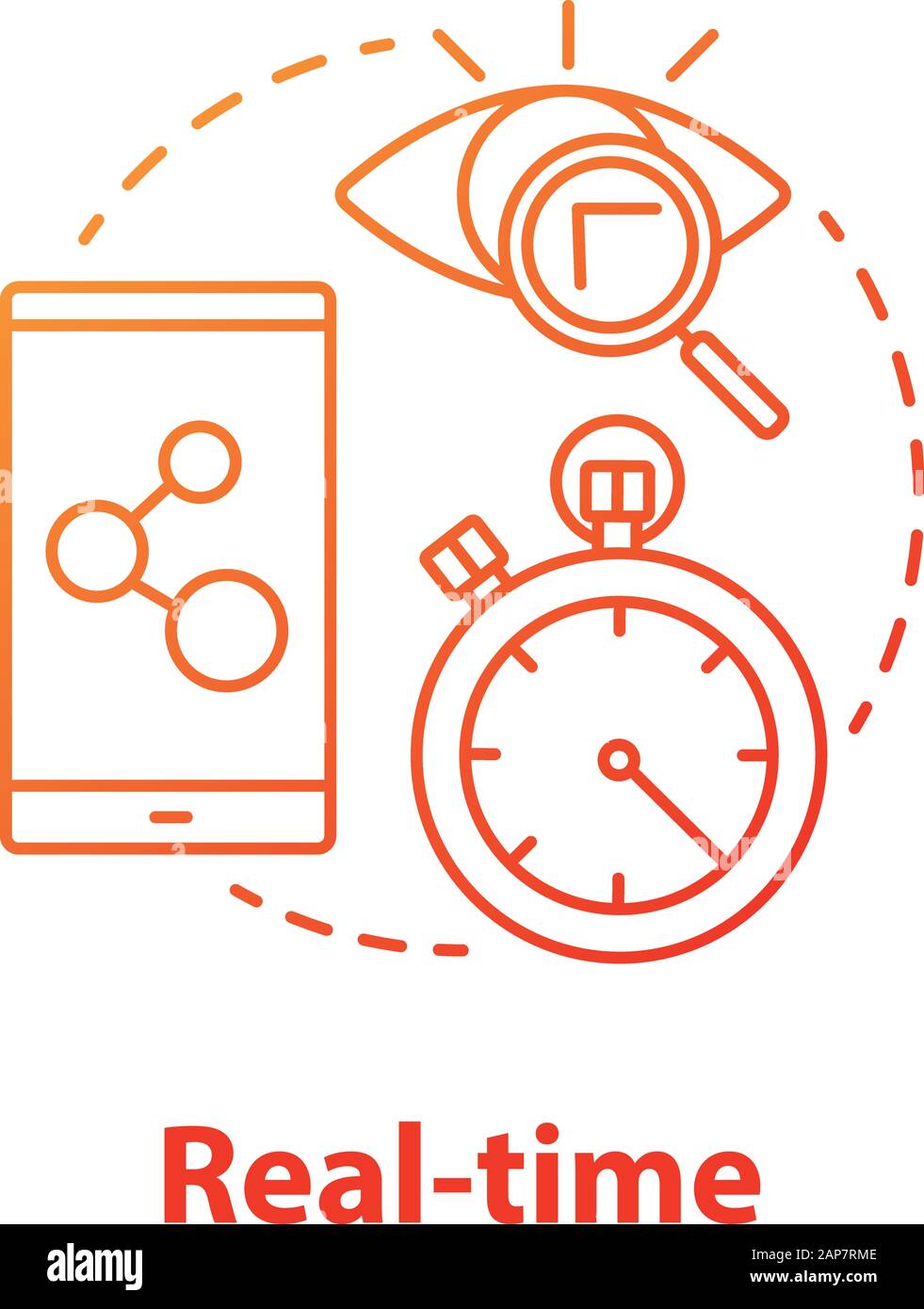 Real Time Concept Icon Software Development Tools Idea Thin Line Illustration Mobile Device