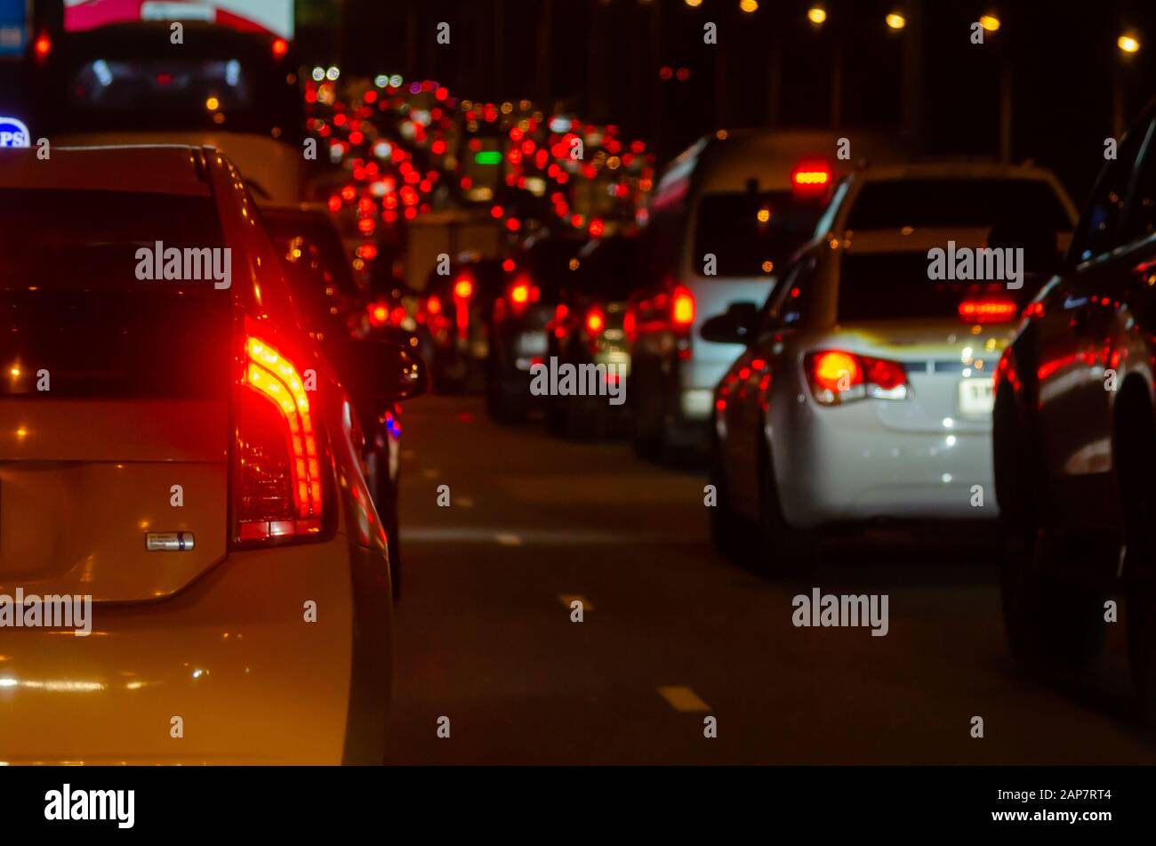 Car at night and traffic jams Stock Photo - Alamy