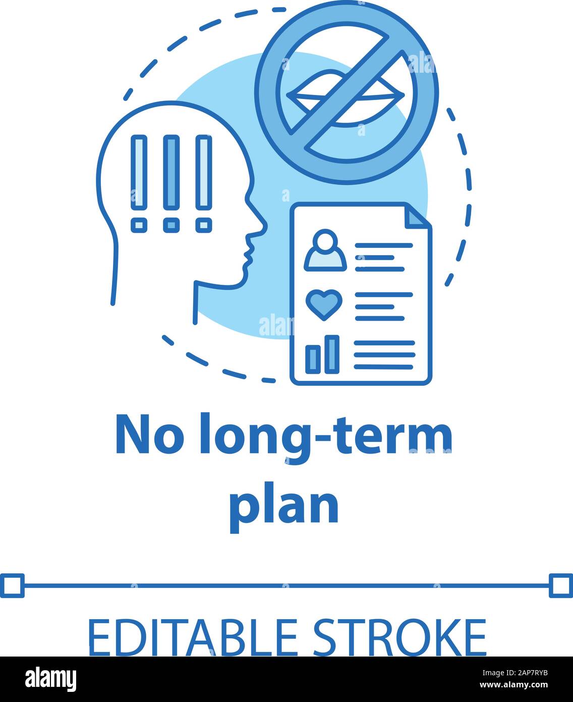 No long term plan concept icon. Relationship development scheme ...
