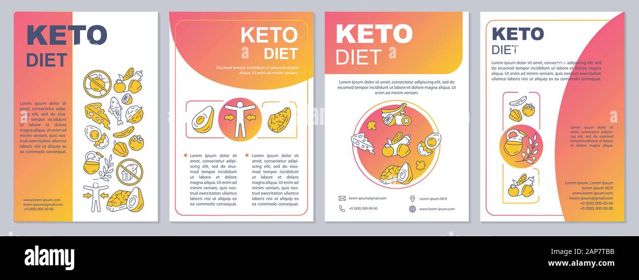 Keto diet gradient brochure template. Ketogenic meal. Flyer, booklet ...