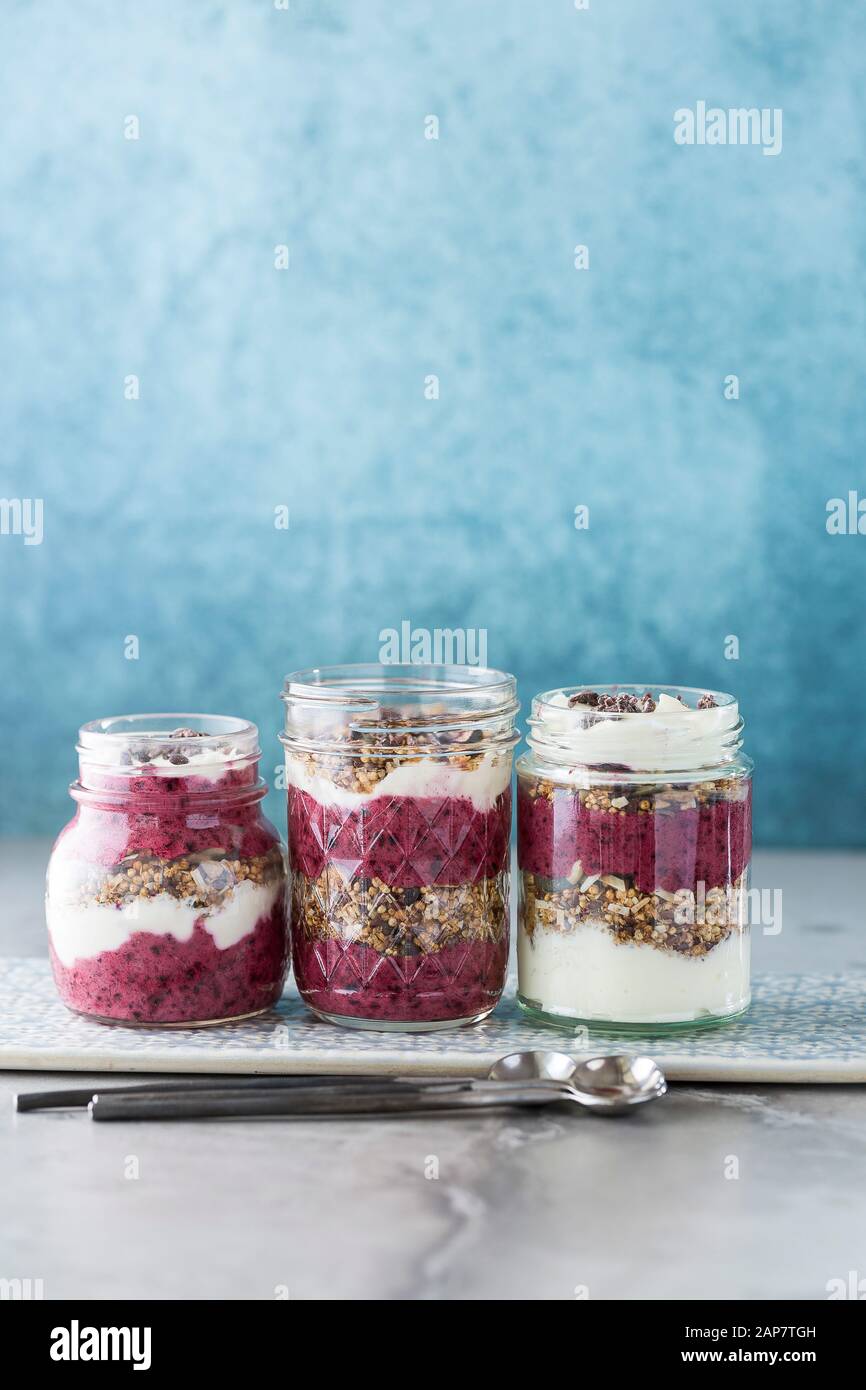 Layered Breakfast Jar Stock Photo - Alamy