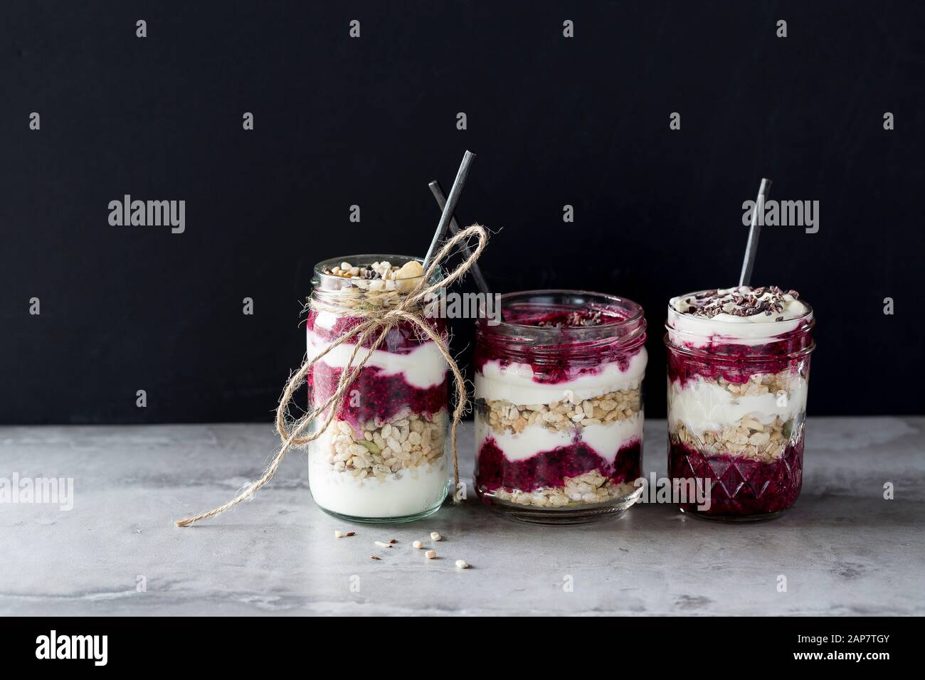 Layered Breakfast Jar Stock Photo - Alamy