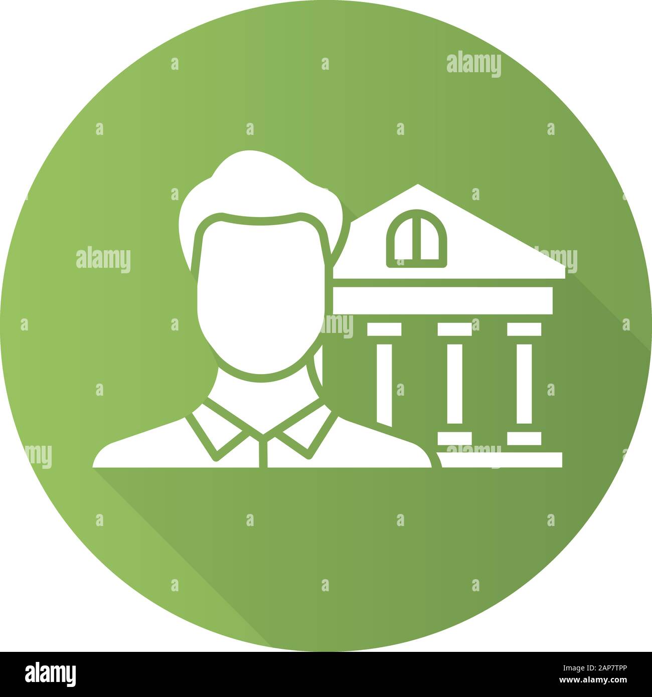 Credit manager green flat design long shadow glyph icon. Customer ...