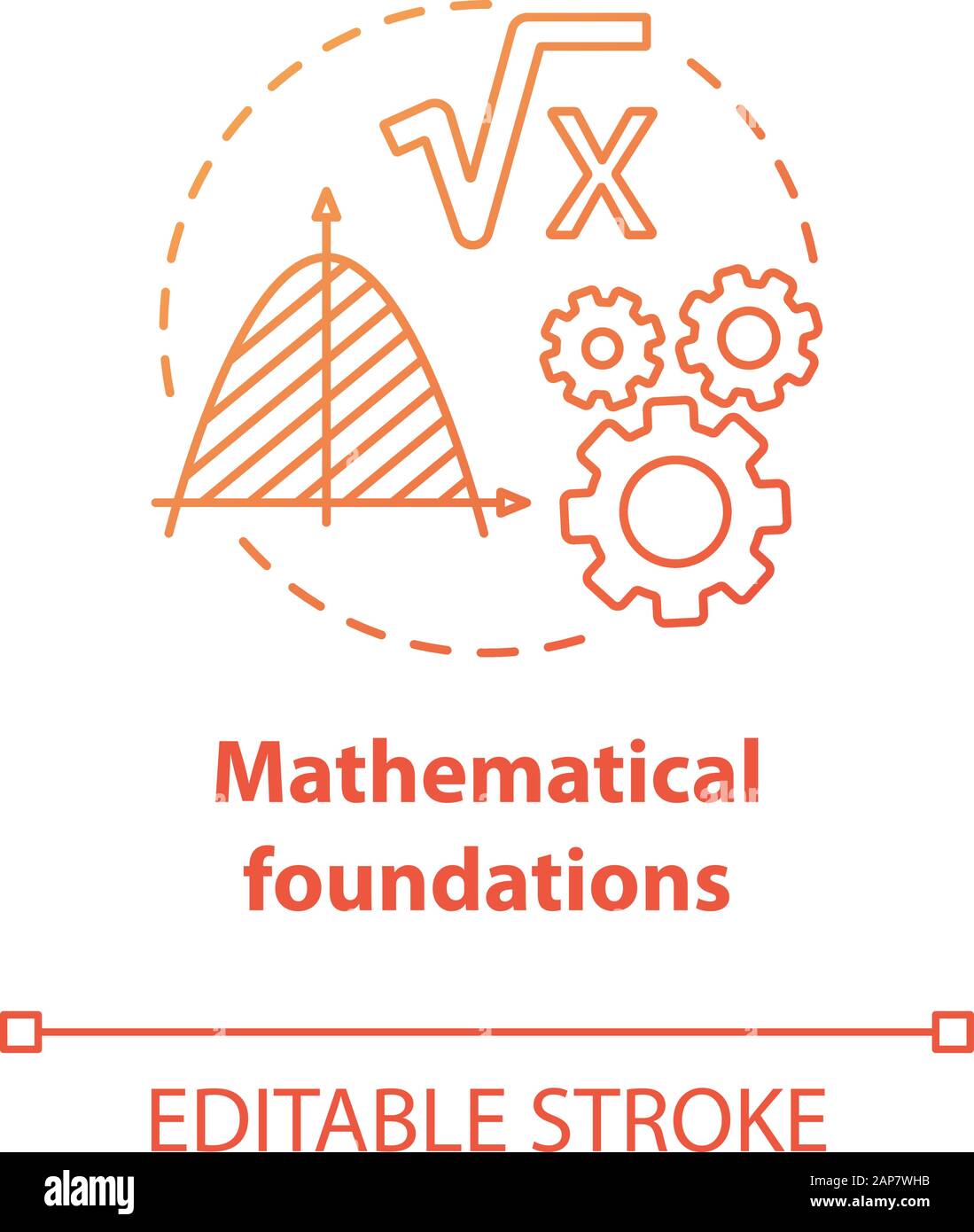 Mathematical foundations red concept icon. Calculations base idea thin ... Mathematical foundations red concept icon. Calculations base idea thin ...