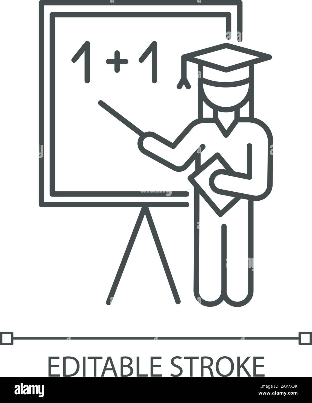 Education industry linear icon. Educational process. Pedagogy practice ...